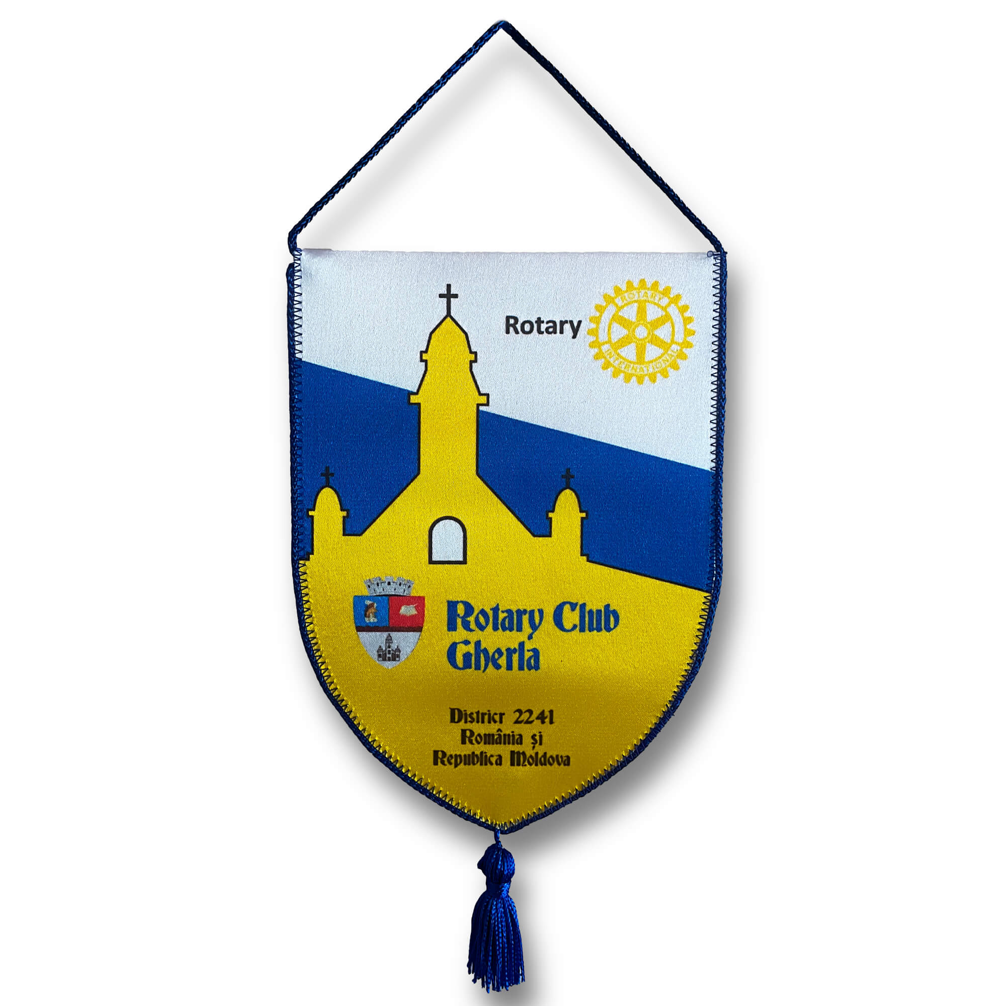 Fanioane Personalizate Rotary Scut din Matase.
